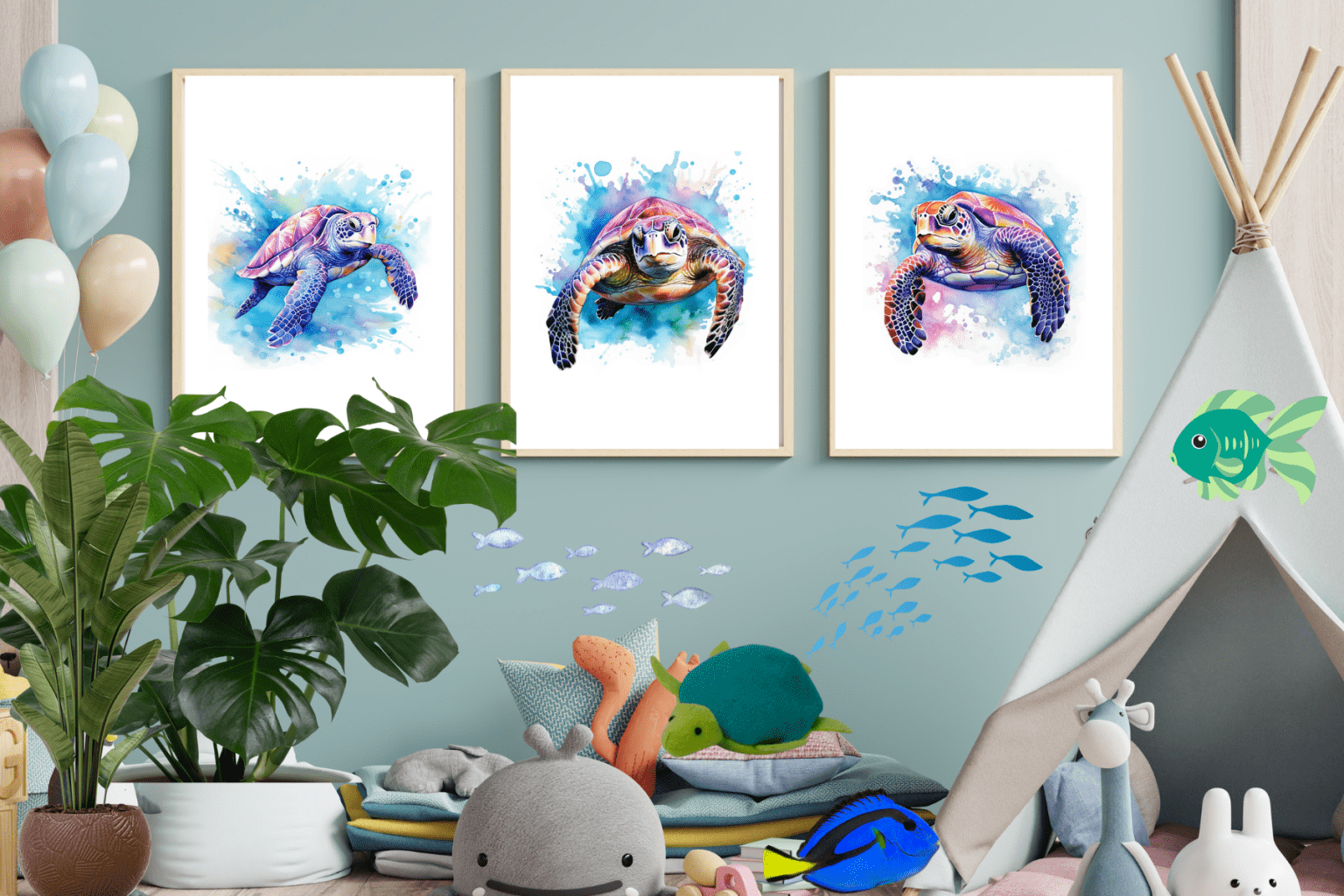 10 Adorable Sea Turtle Themed Nursery Wall Art and Decor Ideas - Basic ...