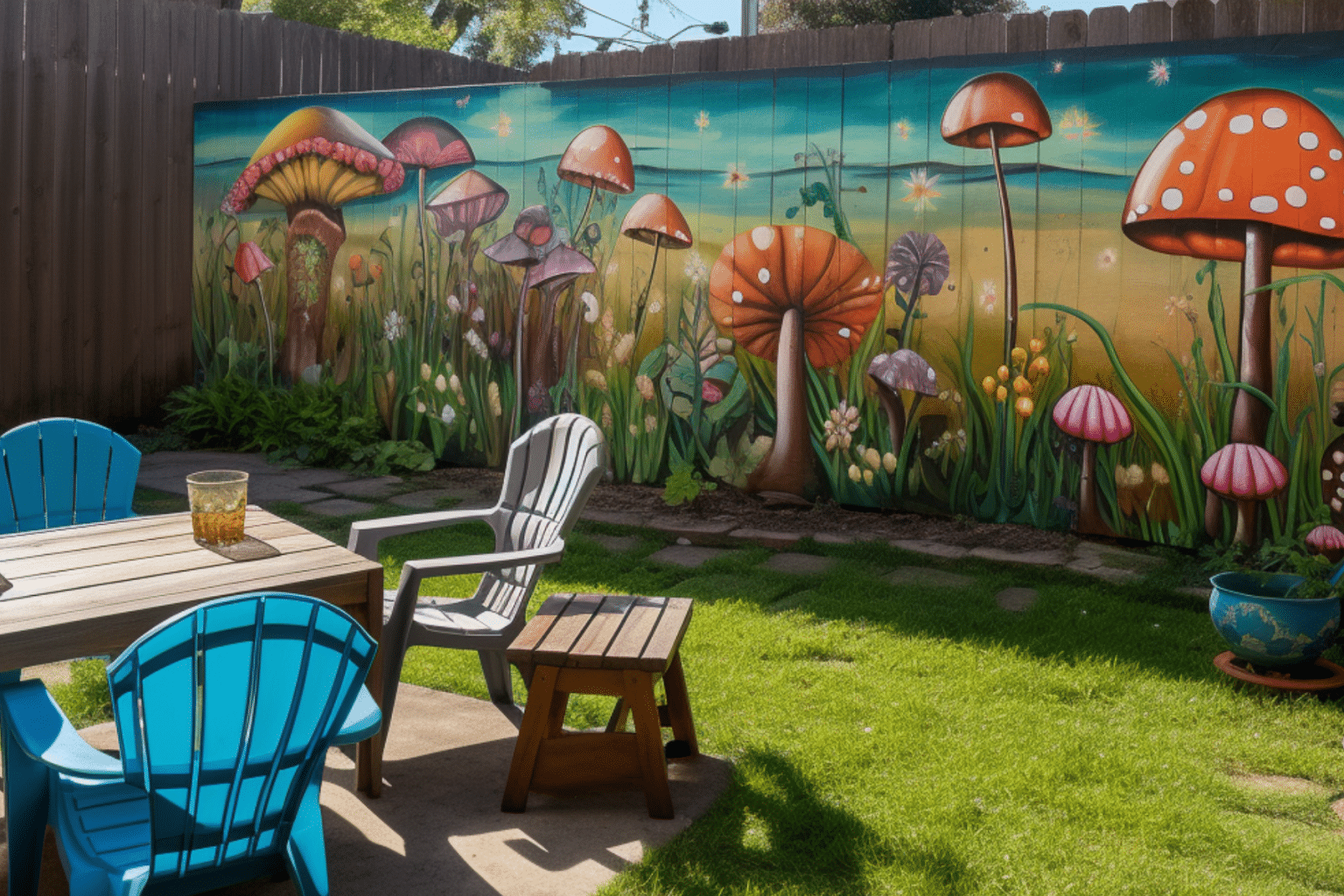 Unique Backyard Mural Ideas for Outdoor Garden and Fence - Basic Home DIY