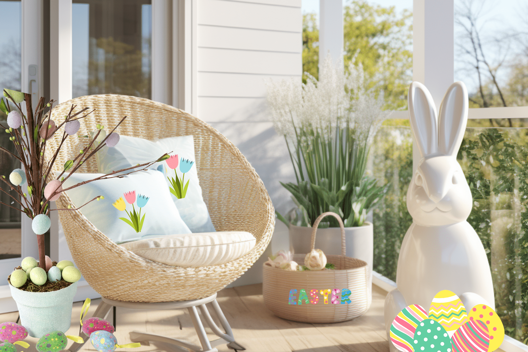 16 Best Easter Front Porch Decor Ideas to Celebrate the Season - Basic ...