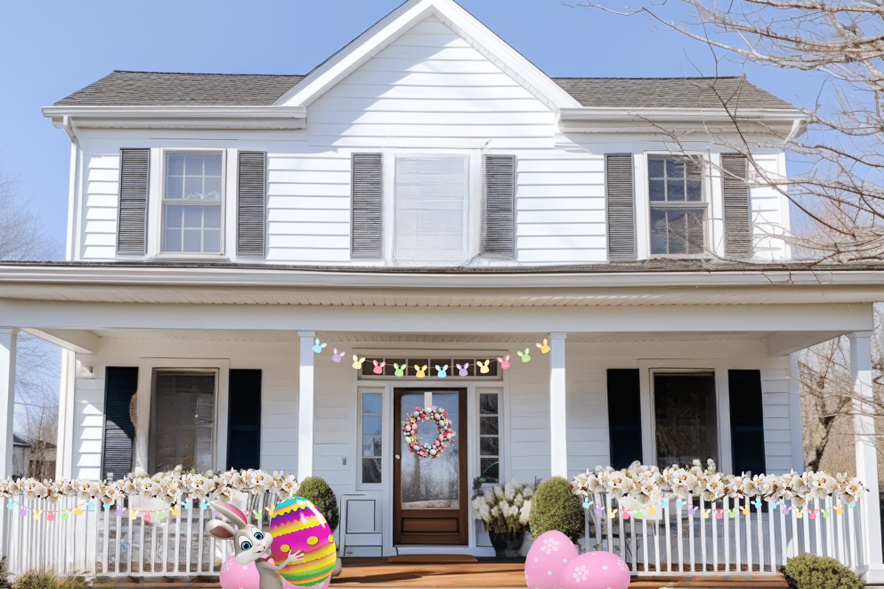 16 Best Easter Front Porch Decor Ideas to Celebrate the Season - Basic ...