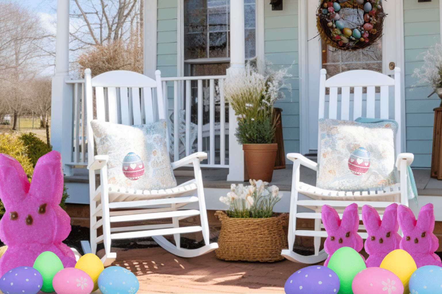 16 Best Easter Front Porch Decor Ideas to Celebrate the Season - Basic ...