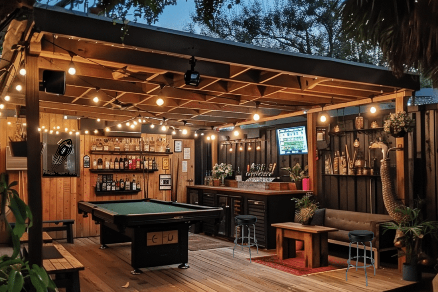 11 Ultimate Outdoor Backyard Sports Bar Ideas for Your Home - Basic ...