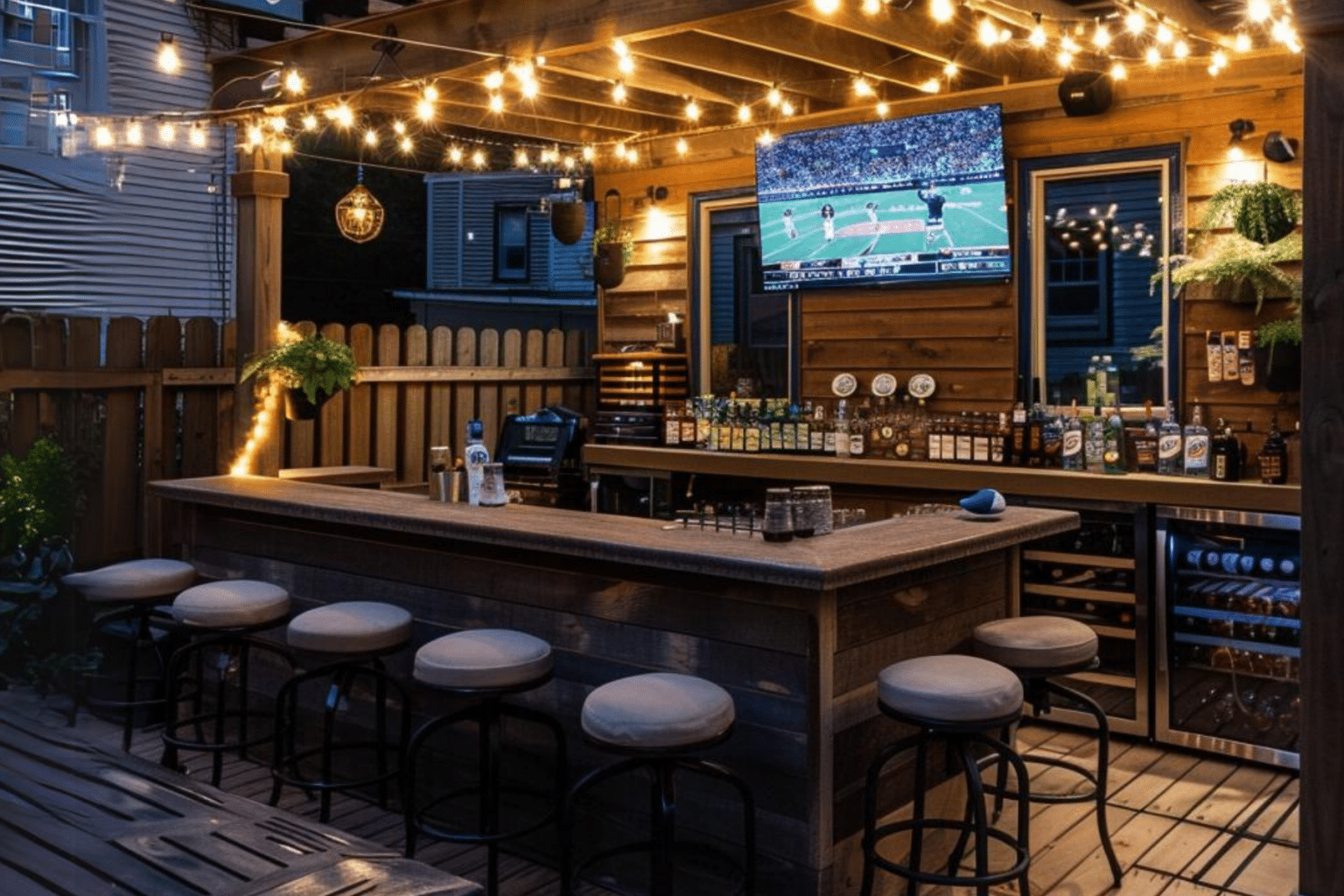 11 Ultimate Outdoor Backyard Sports Bar Ideas for Your Home - Basic ...