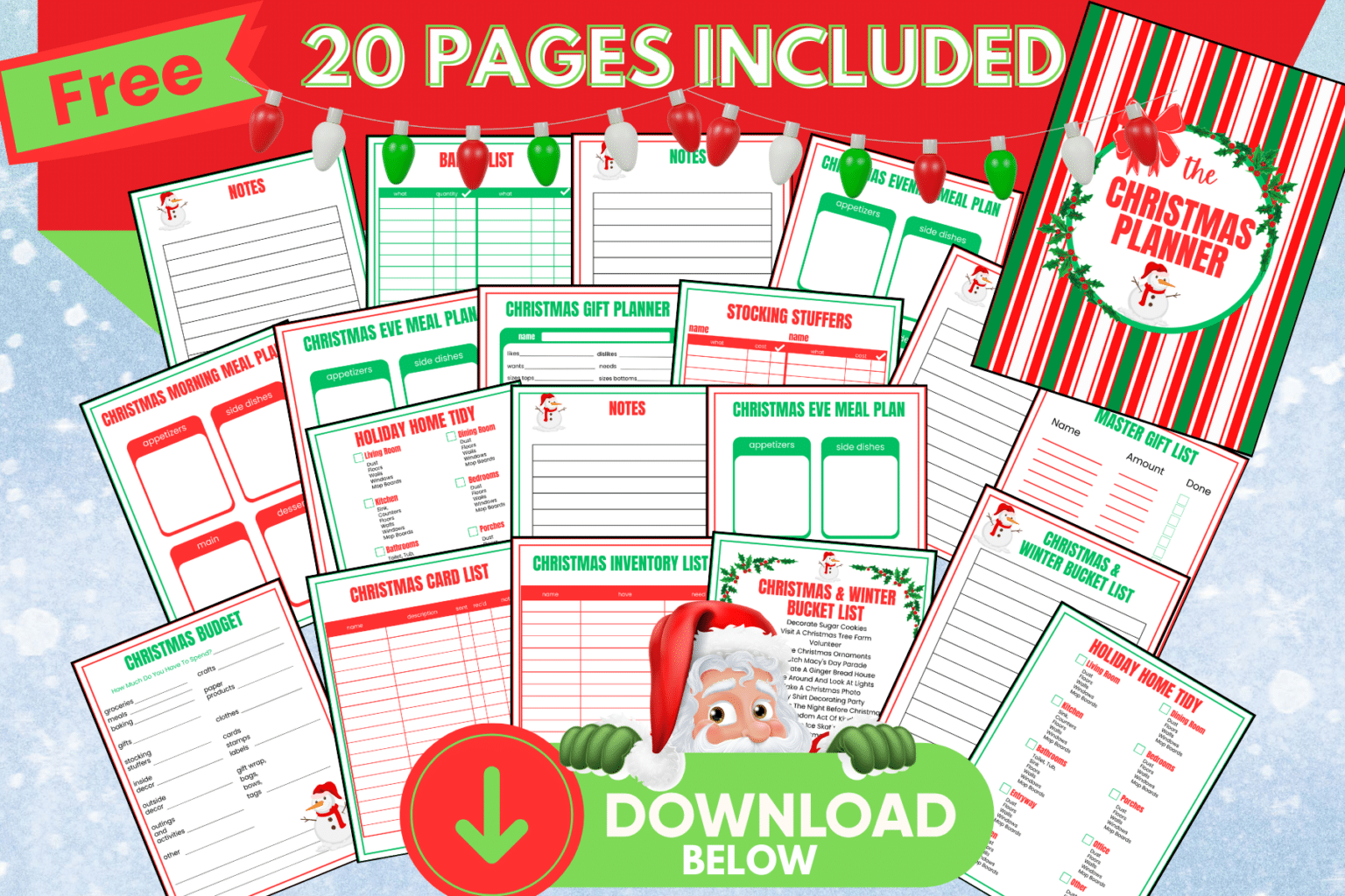 Ultimate 20 Page Free Printable Christmas Planner - Basic Home DIY