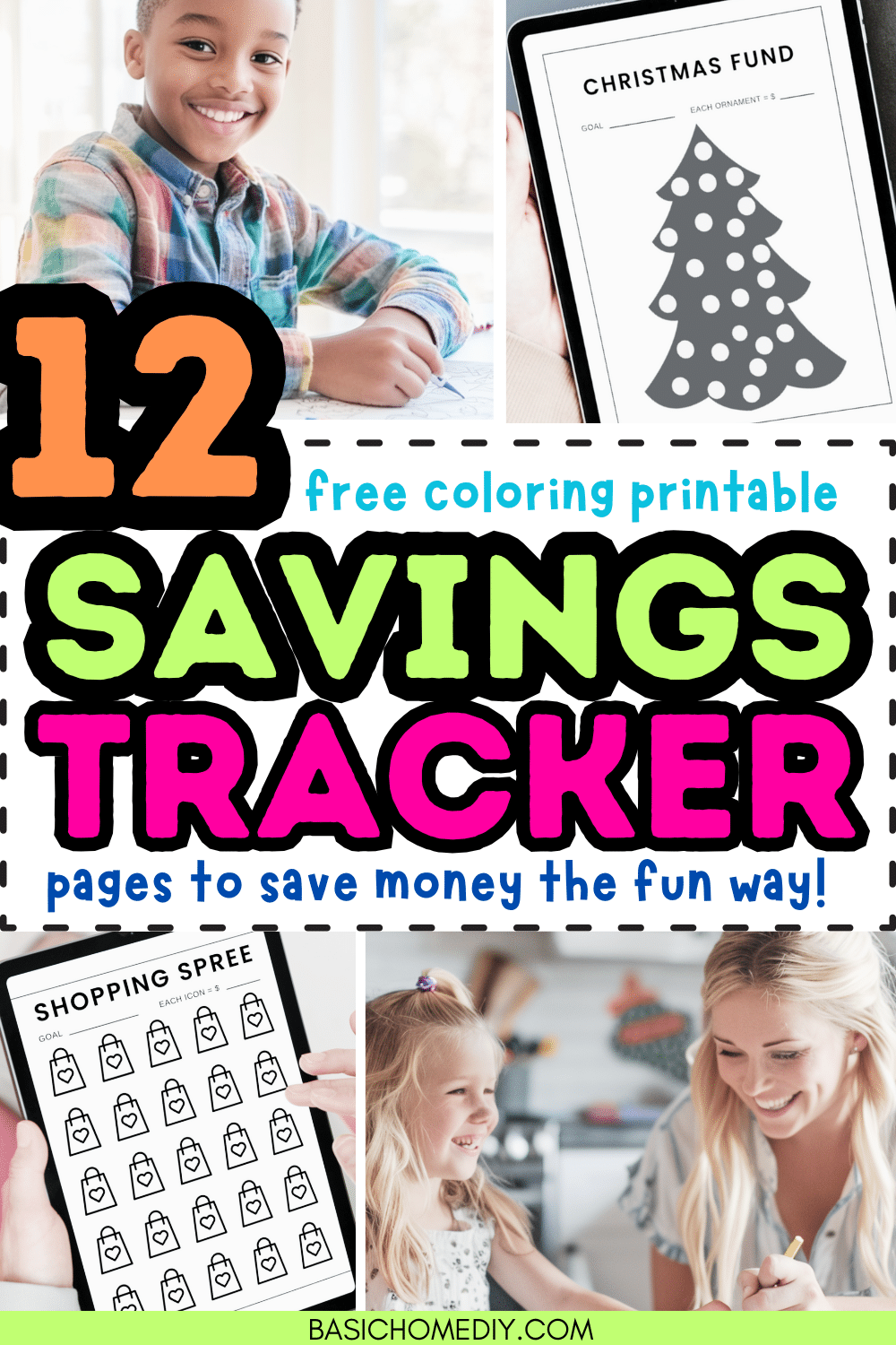 12 Free Coloring Printable Savings Tracker Pages to Save Money the Easy ...