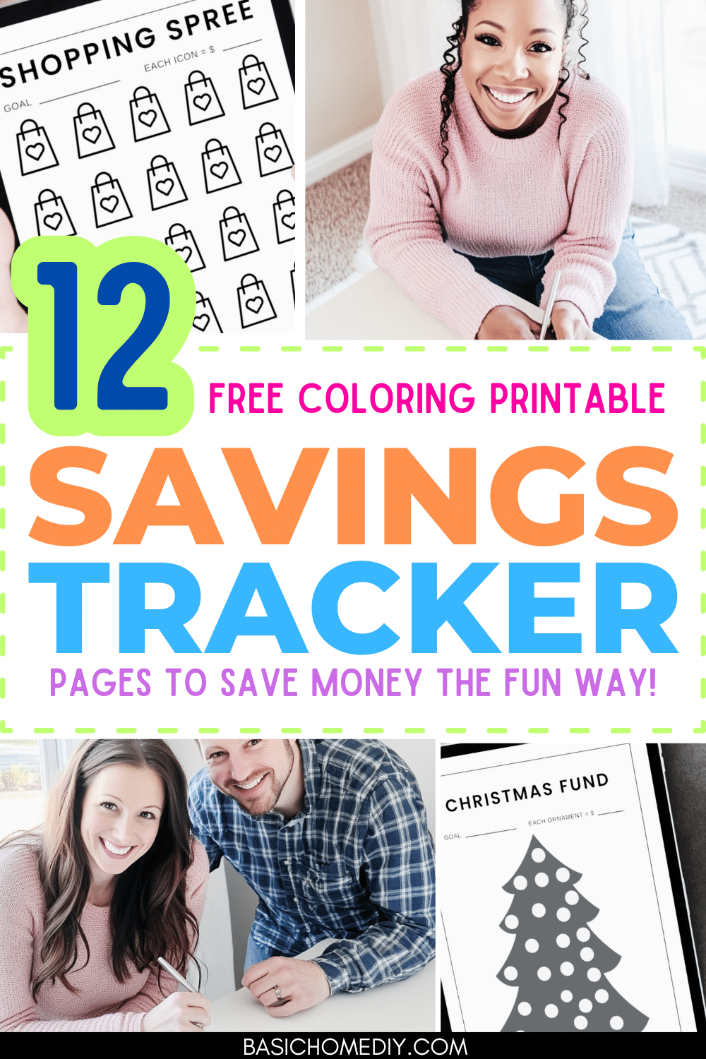 12 Free Coloring Printable Savings Tracker Pages to Save Money the Easy ...