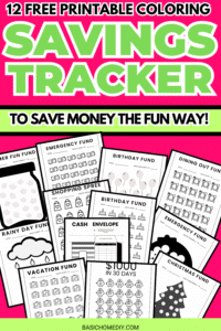12 Free Coloring Printable Savings Tracker Pages to Save Money the Easy ...